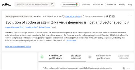 Evolution Of Codon Usage In Zika Virus Genomes Is Host And Vector Specific Scite Report