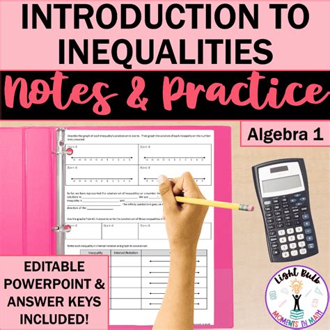 Introduction To Inequalities Guided Notes And Worksheet Inequality And