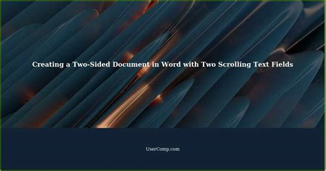 How To Create A Two Sided Document In Microsoft Word With Two Scrolling