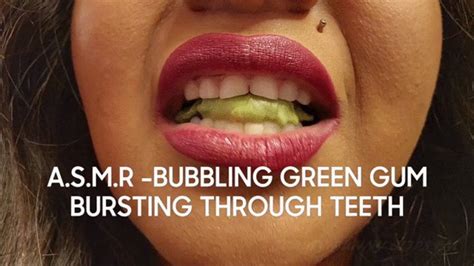 Asmr Bubbling Green Gum Bursting Through Teeth The Rabbit H