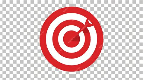 Icono De Objetivo Rojo Y Blanco La Flecha Golpea El Centro Del Objetivo