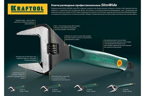 Разводной ключ KRAFTOOL SlimWide 250/50 мм 27258-25 - выгодная цена ...