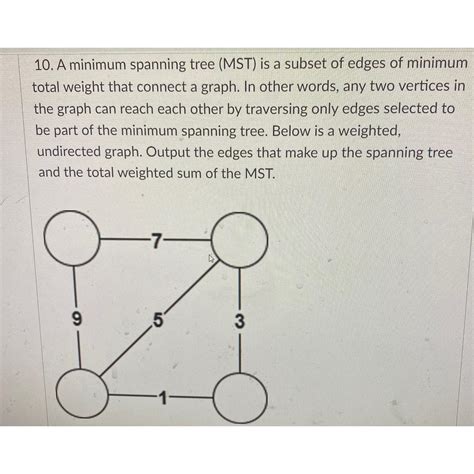 A Minimum Spanning Tree Mst ﻿is A Subset Of Edges