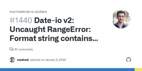 Date Io V2 Uncaught Rangeerror Format String Contains An Unescaped Latin Alphabet Character `n