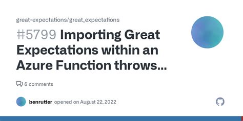 Importing Great Expectations Within An Azure Function Throws An Exception · Issue 5799 · Great