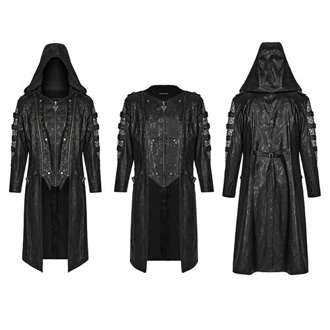 Renaissance Fair Gothic Zipper Pu Leather Jacket Medieval Wizard Witch