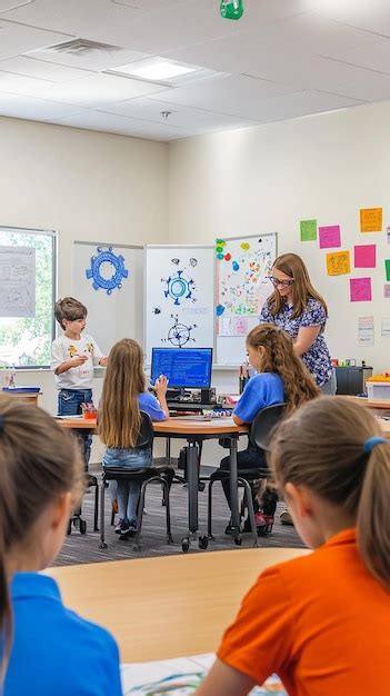 Dynamic Classroom Environment Focused On Stem Education Premium Ai Generated Image