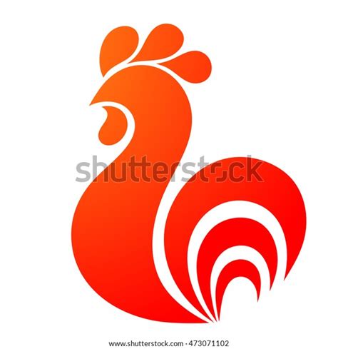 Red Rooster Chicken Cock Abstract Vector Stock Vector Royalty Free