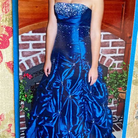 Midnight Blue Prom Dress Princess Style Gem