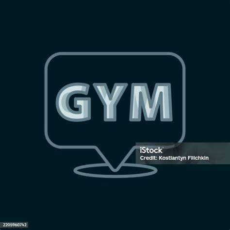 라인 위치 체육관 아이콘은 검은 배경에 분리되어 있습니다 그림자가 있는 평평하게 채워진 윤곽선 스타일입니다 벡터 가득 찬에 대한 스톡 벡터 아트 및 기타 이미지 Istock