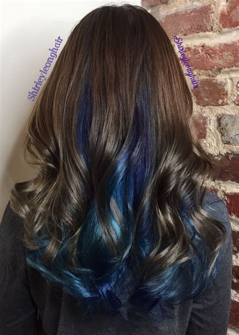 Ombré Blue Purple And Turquoise Hairswag Behindthechair