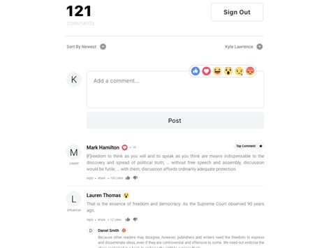 Comment Section By Kyle On Dribbble