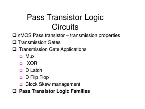 Ppt Pass Transistor Logic Powerpoint Presentation Free Download Id
