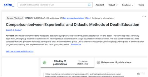 Comparison Between Experiential And Didactic Methods Of Death Education