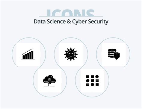 Data Science And Cyber Security Glyph Icon Pack 5 Icon Design Dollar Scince Chart Slustion