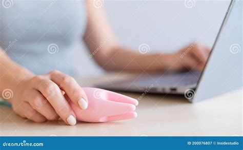 A Woman Watches On A Laptop And Masturbates A Faceless Girl Sits At A Computer And Holds A