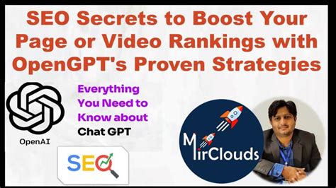 sagheer r on linkedin seo secrets to boost your page or video rankings with opengpt s proven…