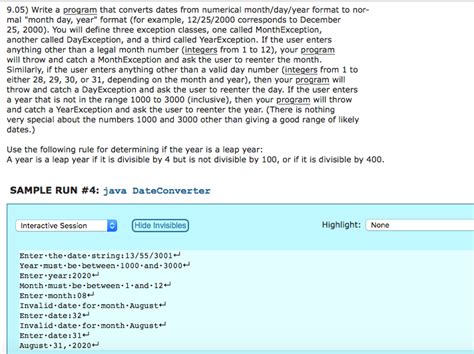 905 Write A Program That Converts Dates From