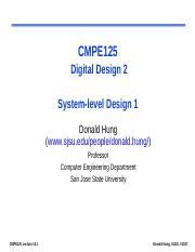 System Level Design Pdf CMPE Digital Design System Level Design Donald Hung
