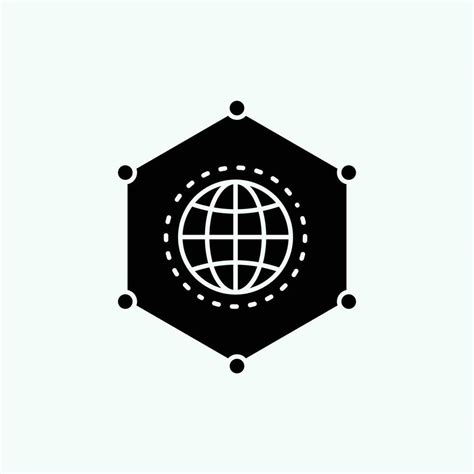 Network Global Data Connection Business Glyph Icon Vector Isolated