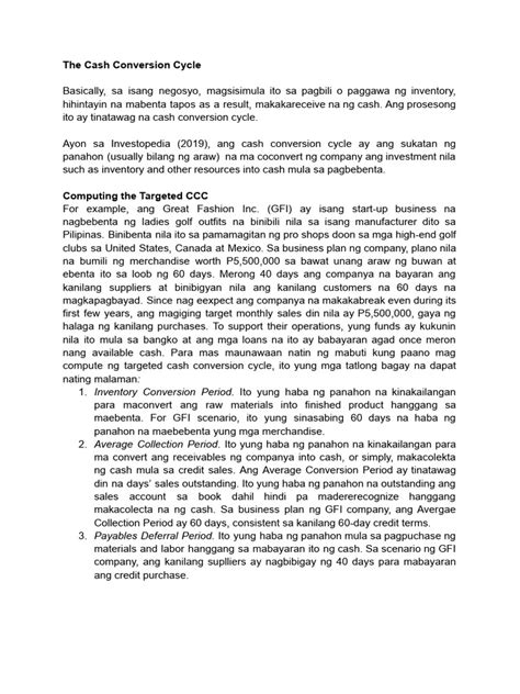 Cash Conversion Cycle Pdf