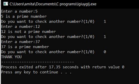 C Program To Check Wheather A Number Is A Prime Number Or Not