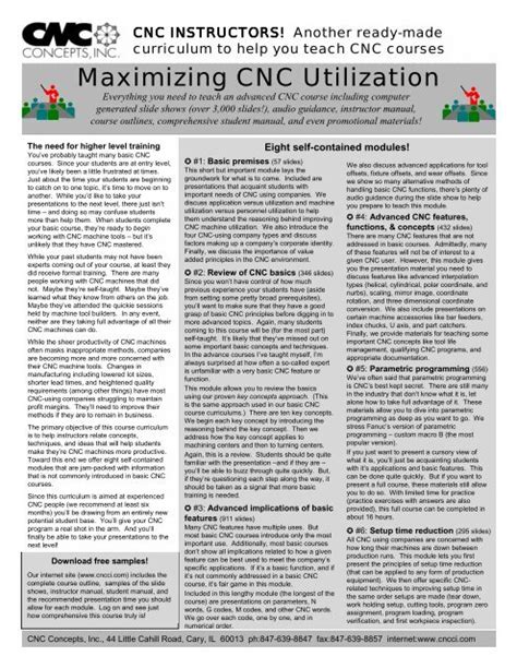 Maximizing Cnc Utilization Cnc Concepts Inc