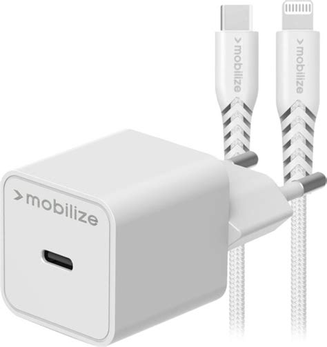 Mobilize Single USB C Oplader Apple Lightning 1 2 Meter Power Delivery