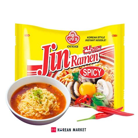 Jin Ramen De Ottogi Spicy 120g Ramen Coreano De Picante Korean Market