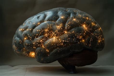 Glowing Brain With Neural Pathways Visualizing Brain Activity For Science Neuroscience And