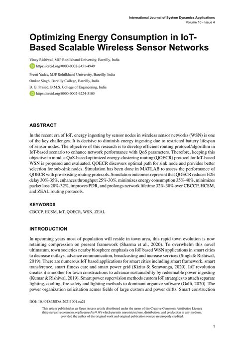 Pdf Optimizing Energy Consumption In Iot Based Scalable Wireless Sensor Networks