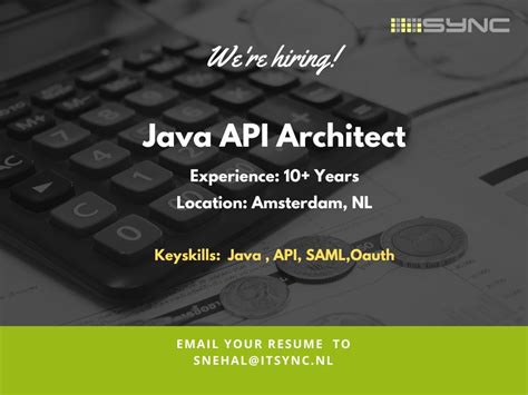 Hiring Javaarchitect Apidevelopment Banking Itsync
