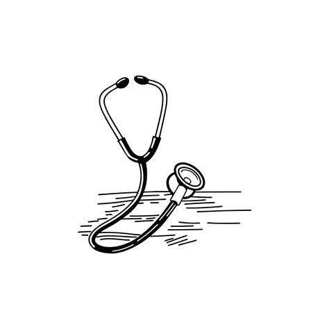 A Black And White Drawing Of A Stethoscope 52216720 Vector Art At Vecteezy