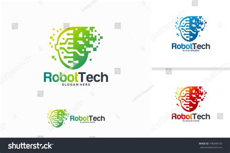 픽셀 헤드 로고 개념 벡터 로봇 스톡 벡터로열티 프리 796848130 Shutterstock