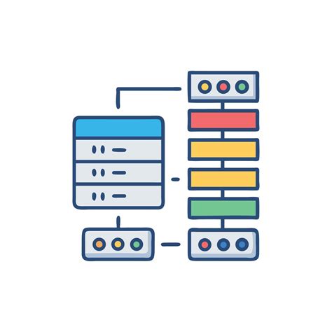 colorful diagram of data flow through database servers 65410868 vector