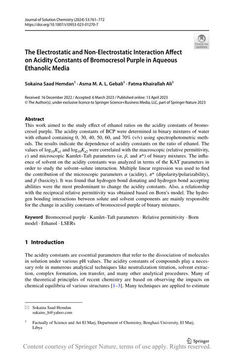 The Electrostatic And Non Electrostatic Interaction Affect On Acidity