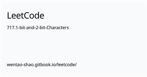 717 1 bit and 2 bit characters leetcode