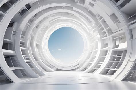 Premium Photo Abstract Architecture Background 3d Illustration Of White Circular Building
