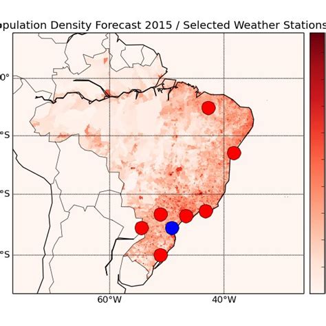 Population Density And Selected Weather Stations Source Own