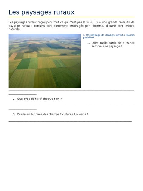 Les Paysages Ruraux En France Pdf Zone Rurale Gestion Des Terres