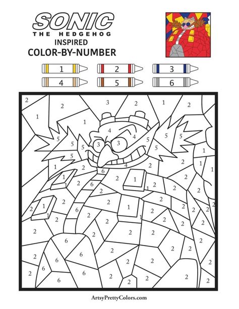Free Sonic Color By Number Printables Artsy Pretty Colors
