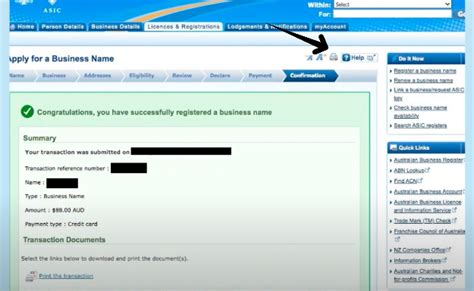 Asic Connect Register Business Name