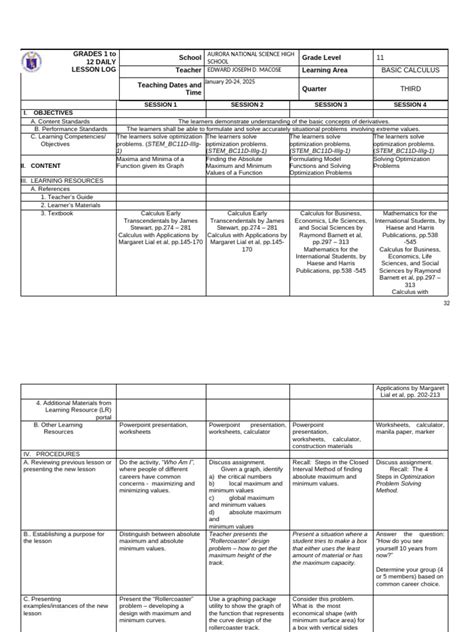 Calculus Dll Week 7 Pdf Free Pdf Mathematical Optimization