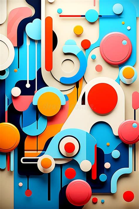 Colorful Abstract Image With Circles Circles And Shapes Generative Ai Stock Illustration