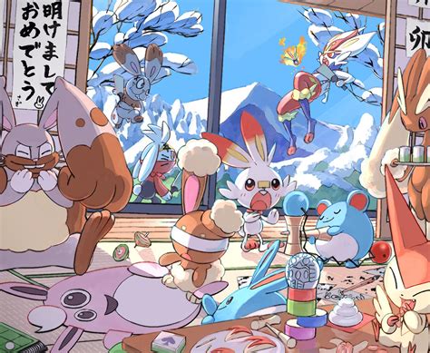 Mukiguri Buneary Bunnelby Cinderace Diggersby Lopunny Marill