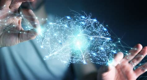 Businessman Using Digital X Ray Human Brain Interface 3d Renderi Stock
