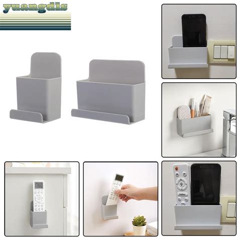 Yuang กล่องเก็บเครื่องปรับอากาศ ที่วางปลั๊กโทรศัพท์มือถือ ขาตั้ง แร็ค ติดผนังเหนียว Shopee