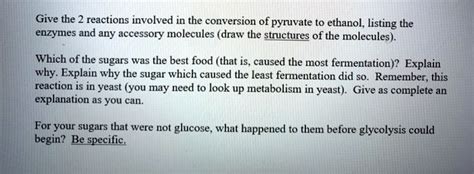 Solved Give The 2 Reactions Involved In The Conversion Of Pyruvate To