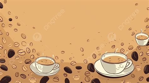 Latar Belakangbatas Ilustrasi Latar Belakang Kartun Kopi Kopi Batas