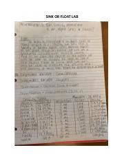 Sinking Vs Floating A Lab Experiment On Density And Buoyancy Course Hero
